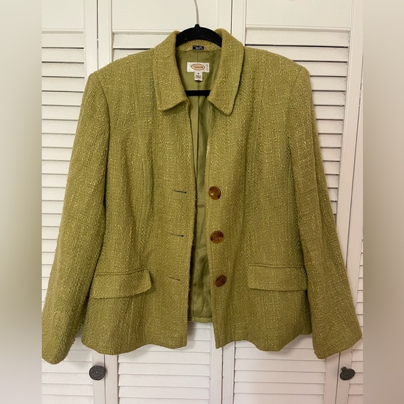 Talbots | Jackets & Coats | Talbots Green Tweed Blazer Size 6 | Poshmark